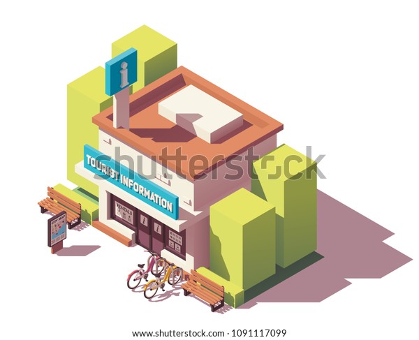 Vector Isometric Tourist Information Visitor Center Stock Vector ...