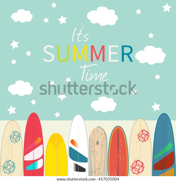 Vector Summer Time Poster Background Wind Stock Vector (Royalty Free ...
