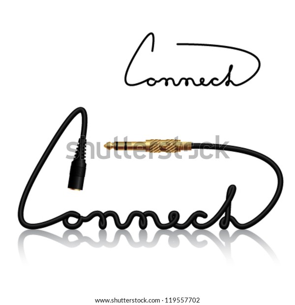 Vector Jack Connectors Connect Calligraphy Stock Vector (Royalty Free ...