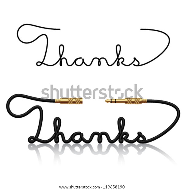 Vector Jack Connectors Thanks Calligraphy Stock Vector (Royalty Free ...
