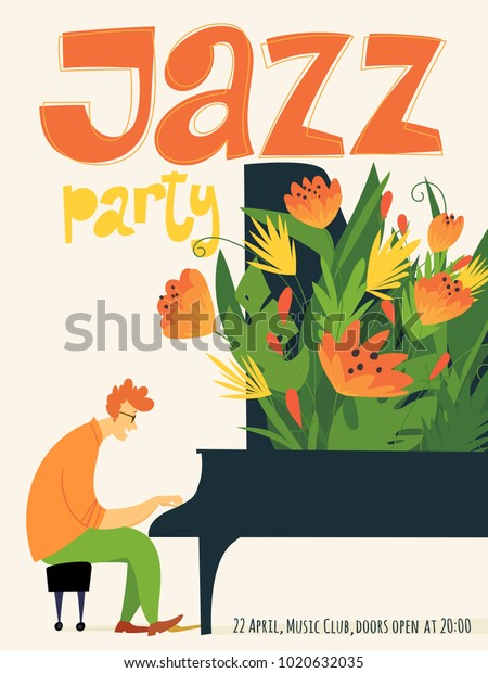 Vector Jazz Advertise Poster Jazz Party 库存矢量图（免版税）1020632035 | Shutterstock