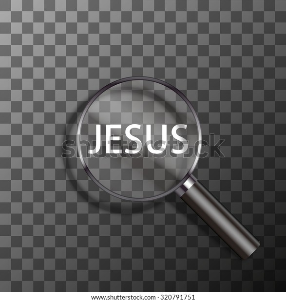 Vector Jesus Word Magnifying Glass On Stock Vector (Royalty Free ...