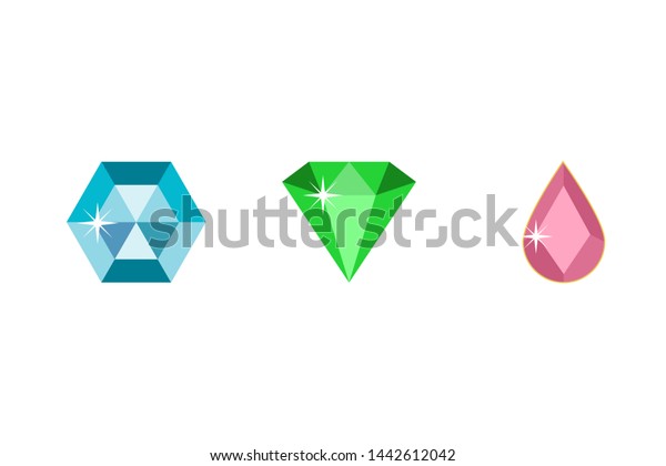 Vector Jewelry Icons Set Emerald Ruby Stock Vector (Royalty Free ...