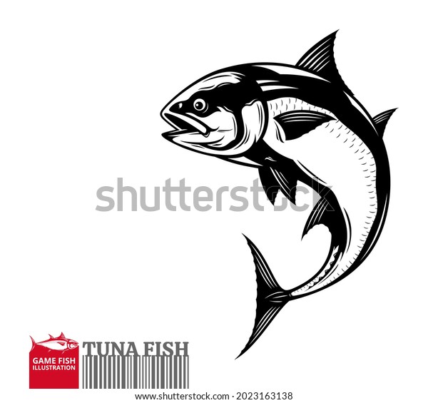 Vector Jumping Tuna Fish Illustration Isolated Stock Vector (Royalty ...