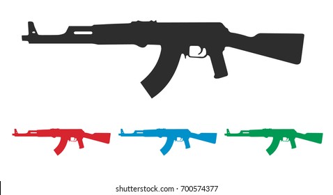 Vector Kalashnikov Icon On White Background Stock Vector (Royalty Free ...