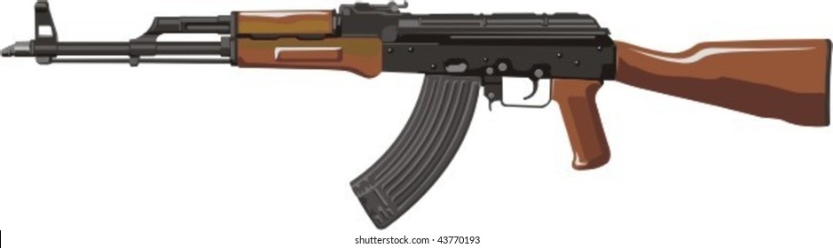 Vector Kalashnikov Modernized Assault Rifle Akm Stock Vector (Royalty ...