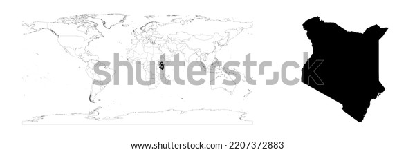 Vector Kenya Map Showing Country Location Stock Vector (Royalty Free ...