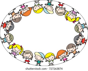 Kids Circle Border Stock Vector (Royalty Free) 727560445 | Shutterstock