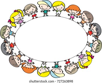 Kids Circle Border: เวกเตอร์สต็อก (ปลอดค่าลิขสิทธิ์) 727560439 ...