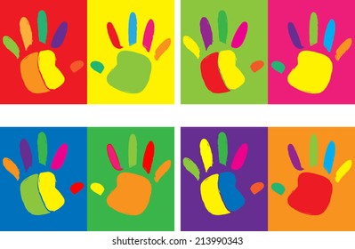 Vector Kids Hand Print Stock Vector (Royalty Free) 213990343 | Shutterstock
