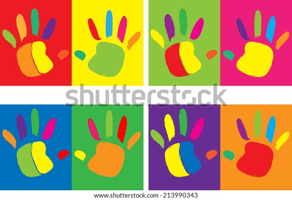 Vector Kids Hand Print Stock Vector (Royalty Free) 213990343 | Shutterstock