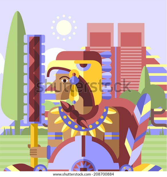 Vector King Aztecs Stock Vector (Royalty Free) 208700884 | Shutterstock