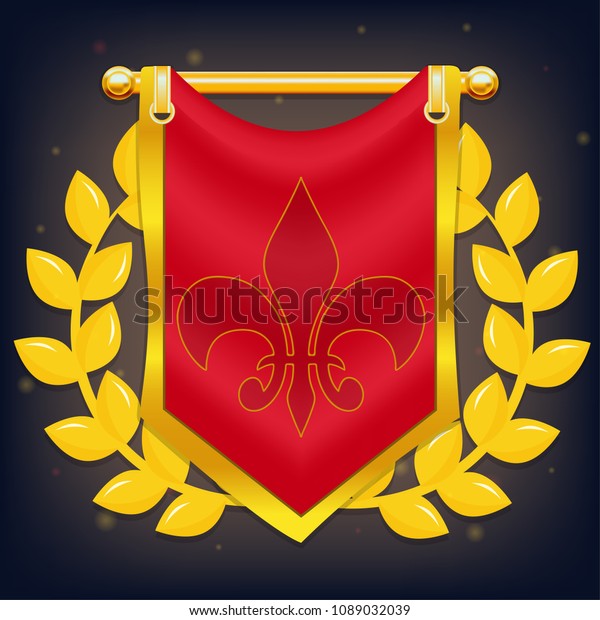 Vector Knight Flag Symbol Suspended On Stock Vector (Royalty Free ...