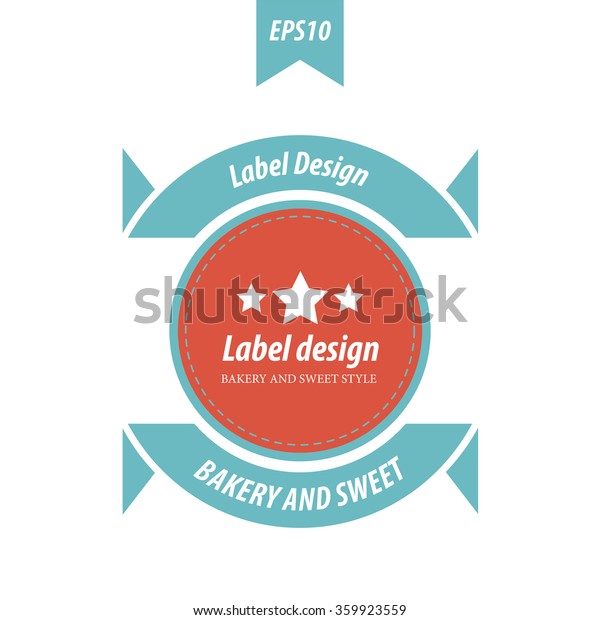 Vector Label Design Red Blue Retro Stock Vector (Royalty Free ...