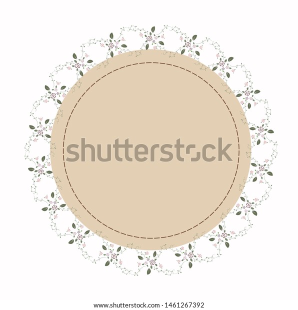 Vector Label Template Flowers Leaves Layout Stock Vector (Royalty Free ...