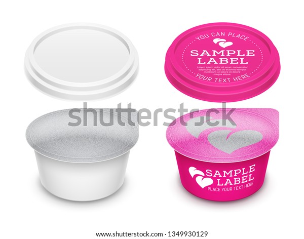Vector Labeled Round Plastic Container Sealed Stock Vector (Royalty ...