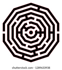 Vector Labyrinth Maze Game Illustration 스톡 벡터(로열티 프리) 1289633938 ...