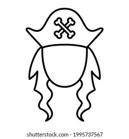 Vector Lady Pirate Outline Icon Design Stock Vector (Royalty Free ...