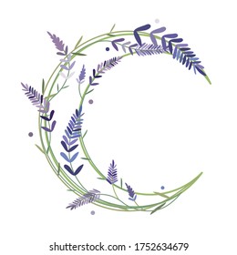Vector Lavender Moon Lavender Flowers Stock Vector (Royalty Free ...