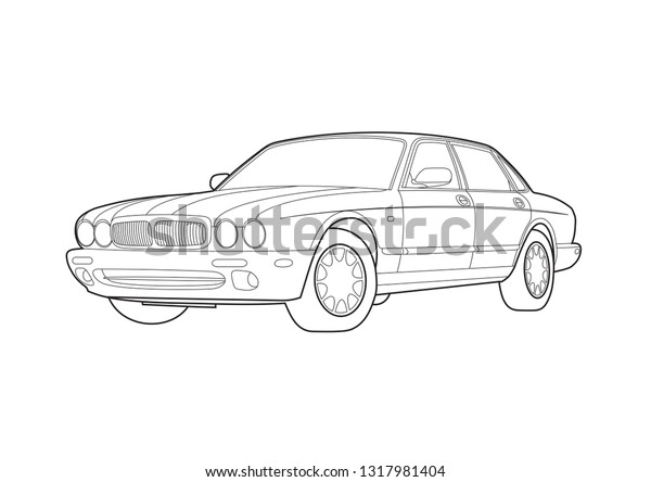 Vector Layout Luxury Sedan Sedan Jaguar Stock Vector (Royalty Free ...