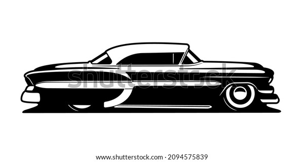 Vector Layout Retro Car Lowrider Stock Vector (Royalty Free) 2094575839 ...