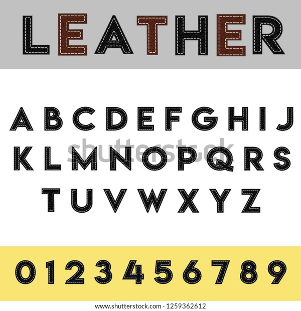 Vector Leather Alphabet Letters Numbers Symbols: vector de stock (libre ...