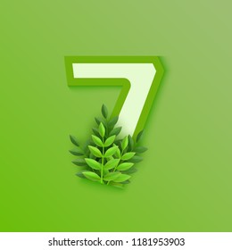 Vector Leaves Number One 1 On Stock Vector (Royalty Free) 1180844530