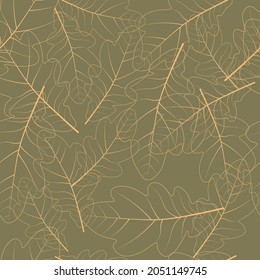 Vector Leaves Pattern Autumn Lineart Illustration Stock Vector (Royalty Free) 2051149745 ...