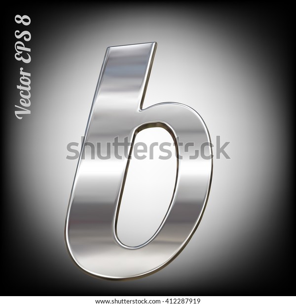 Vector Letter B Metal Alphabet Lovercase Stock Vector (Royalty Free ...