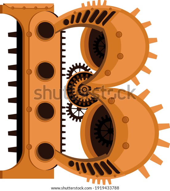 Vector Letter B Steampunk Style Illustration Stock Vector (Royalty Free ...