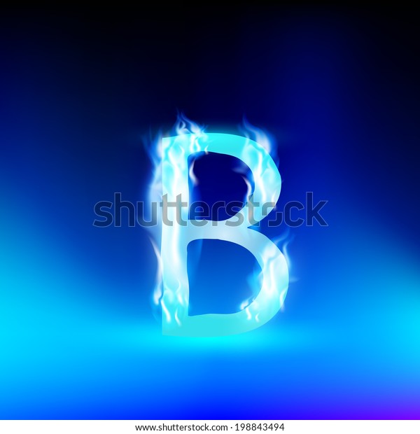 Vector Letter Blue Fire Stock Vector (Royalty Free) 198843494 ...