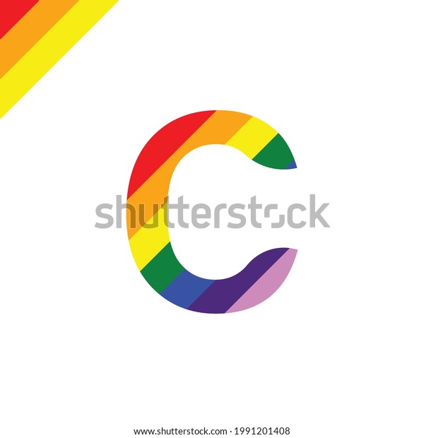 Vector Letter C Rainbow Color Stock Vector (Royalty Free) 1991201408 ...