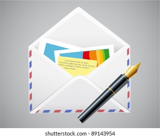 Vector Letter Cartoon Postcard Pen Stock Vector (Royalty Free) 89143954 ...