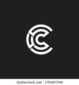 Vector Letter Cc Uppercase Minimalist Art Stock Vector (Royalty Free ...