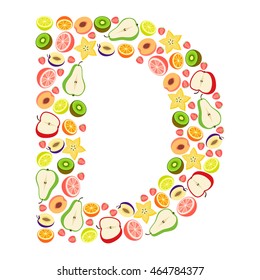 Vector Letter D Different Fruits Stock Vector (Royalty Free) 464784377 ...