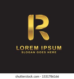 Vector Letter Design Gold Color Black Stock Vector (Royalty Free ...