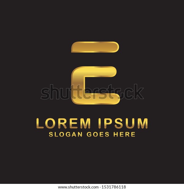 Vector Letter Design Gold Color Black Stock Vector (Royalty Free ...