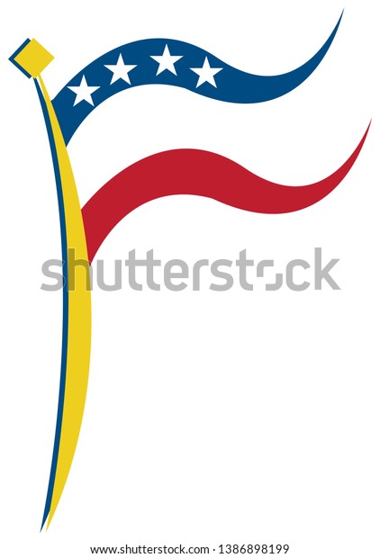 Vector Letter F Freedom Flag Logo Stock Vector (Royalty Free ...