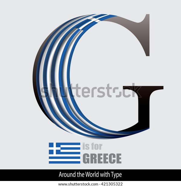 Vector Letter G Greece Flag Design Stock Vector (Royalty Free) 421305322