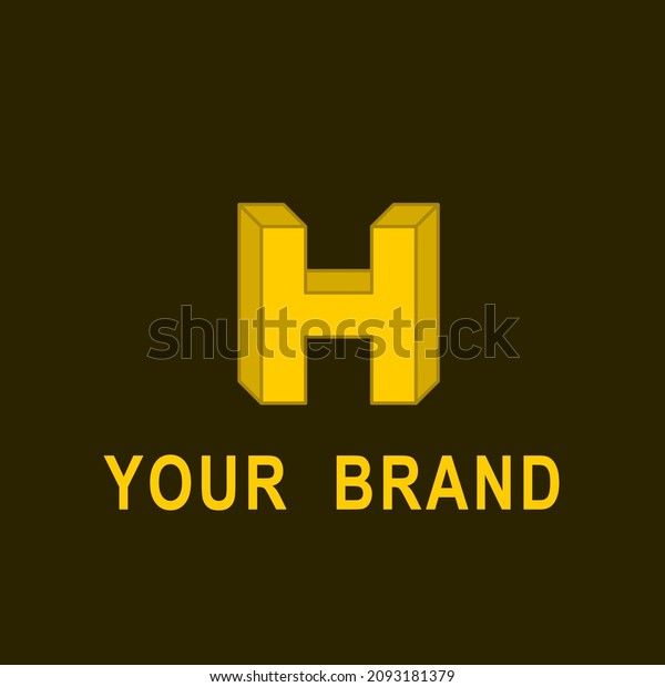Vector Letter H Yellow Gold Logo Stock Vector (Royalty Free) 2093181379 ...