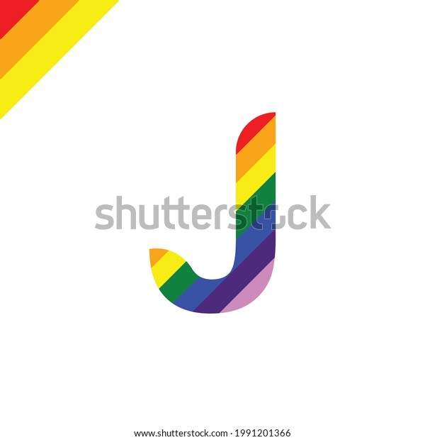 Vector Letter J Rainbow Color Stock Vector (Royalty Free) 1991201366 ...