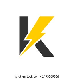Vector Letter K Logo Lightning Stock Vector (Royalty Free) 1493569886 ...