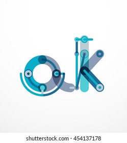 Vector Letter Logo Created Colorful Connected Stock Vector (Royalty ...