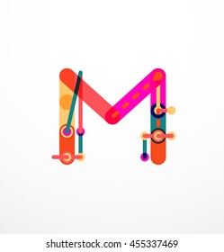 Vector Letter Logo Created Colorful Connected Stock Vector (Royalty ...