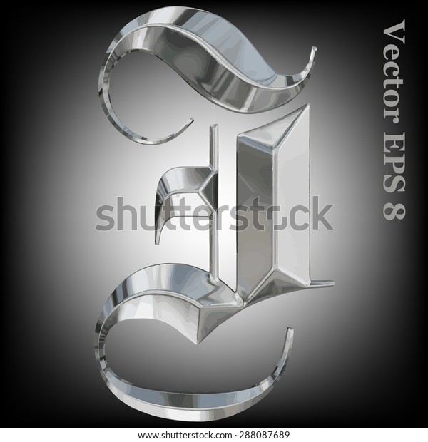 Vector Letter Metal Gothic Alphabet Uppercase Stock Vector (Royalty ...