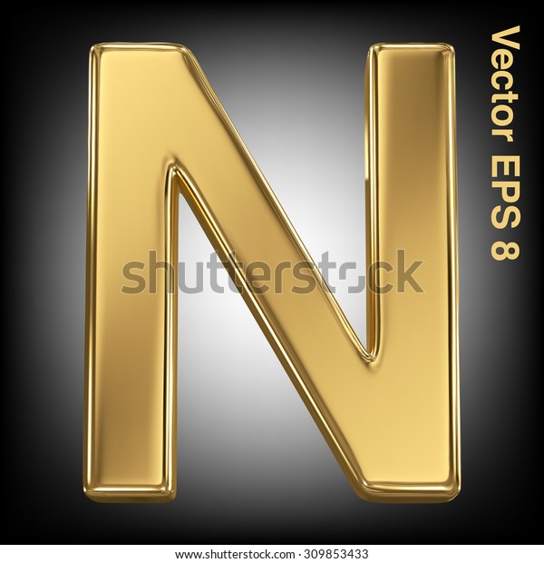 Vector Letter N Gold Solid Alphabet Stock Vector (Royalty Free ...