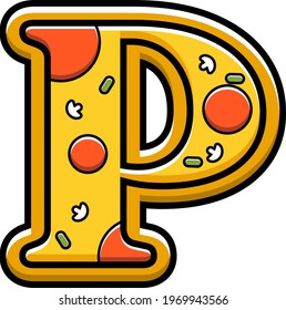 Vector Letter P Pizza Fast Food Stock Vector (Royalty Free) 1969943566 ...