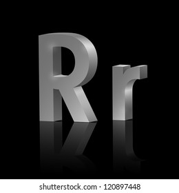 Vektor Stok Vector Letter R Metallic Design Alphabet (Tanpa Royalti ...