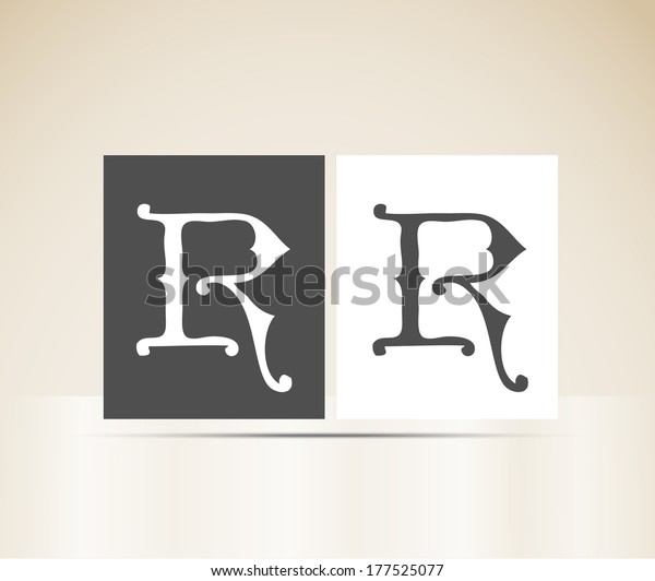 Vector Letter R Sign Alphabet Stock Vector (Royalty Free) 177525077 ...