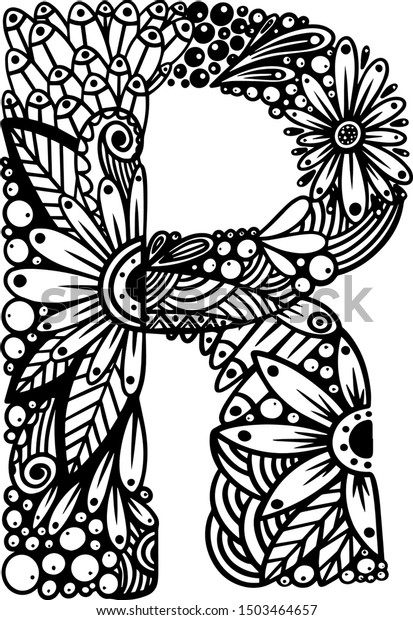 Vector Letter R Vintage Letter Mandala: vector de stock (libre de ...